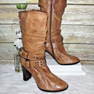 a.n.a | Shoes | Ana A New Approach Brown Leather Harness Boots | Poshmark
